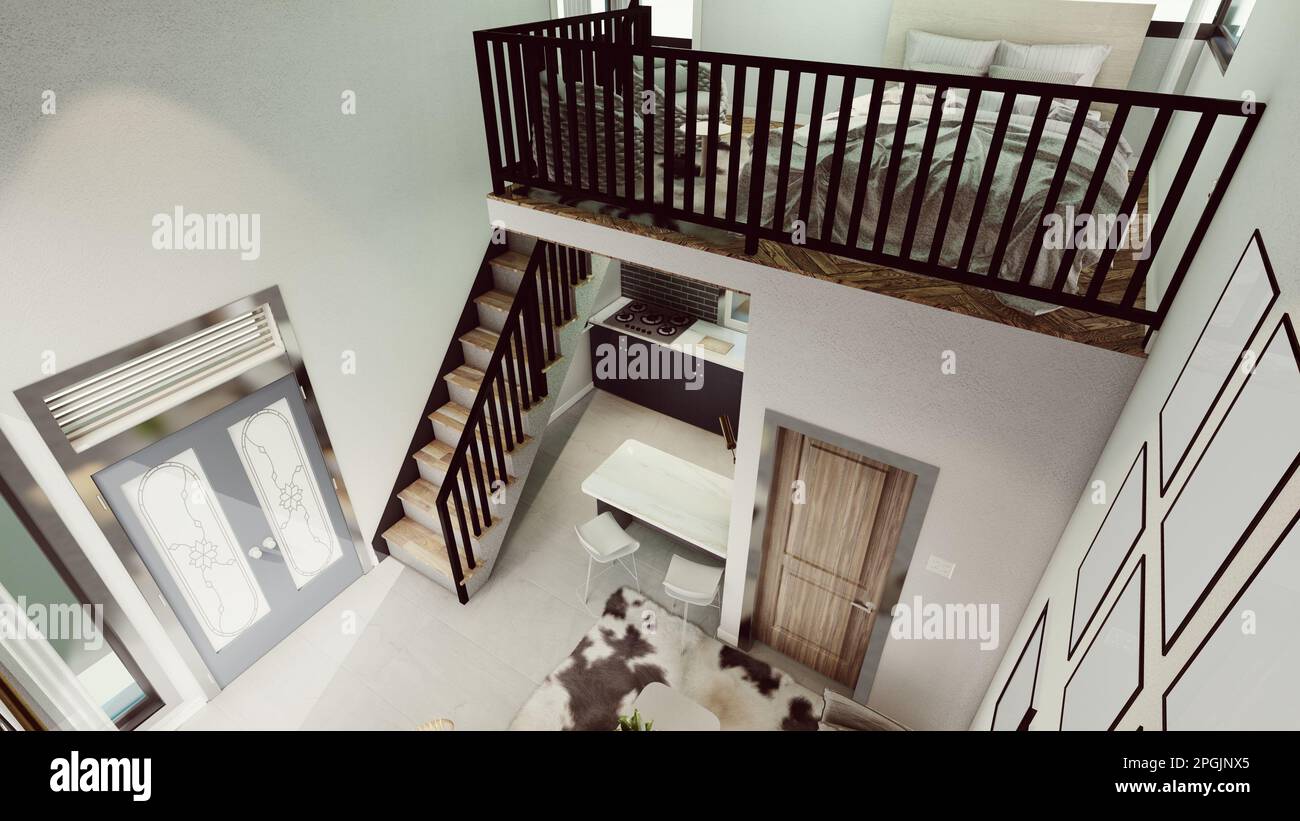 Tiny house interior, small house interior Stock Photo - Alamy