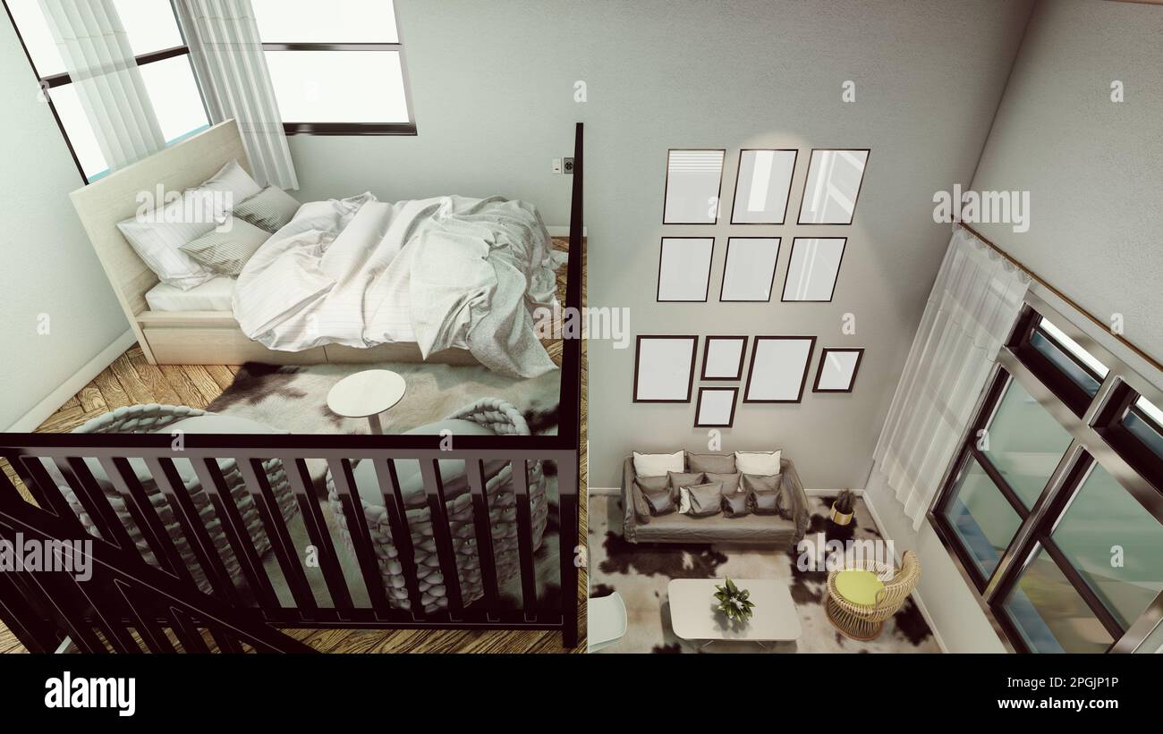 Tiny house interior, small house interior Stock Photo - Alamy