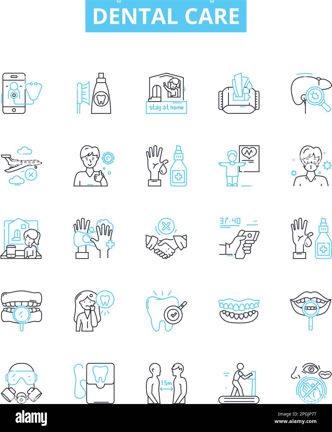 Dental care vector line icons set. Dentistry, Oral, Teeth, Hygiene ...