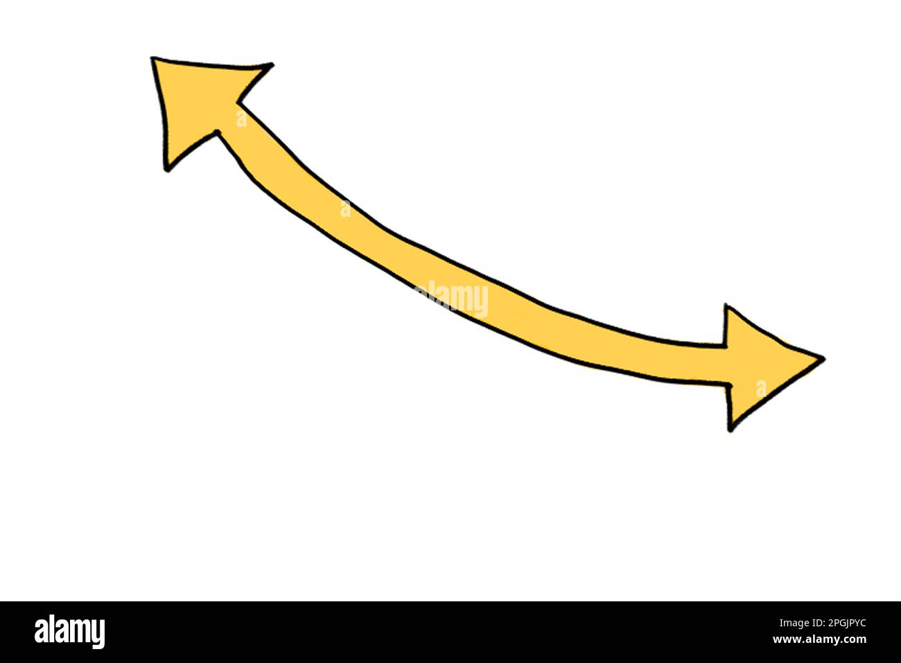 Illustration of yellow arrow Stock Photo - Alamy