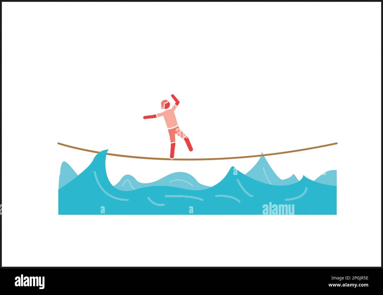 Tightrope walking over water Stock Photo - Alamy