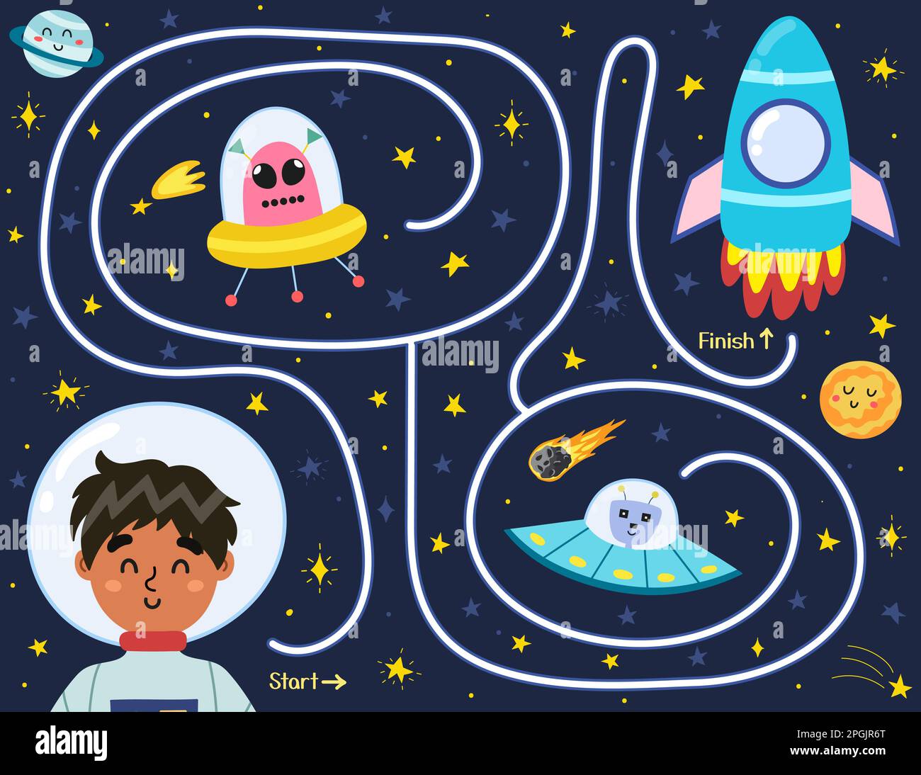 Space rocket maze hi-res stock photography and images - Alamy