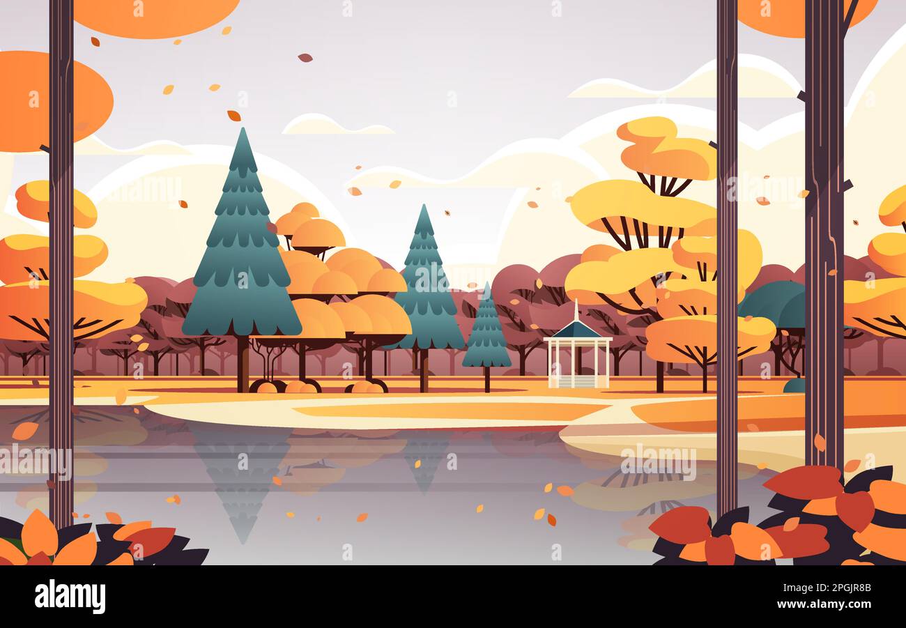 Orange trees on street Stock Vector Images - Alamy