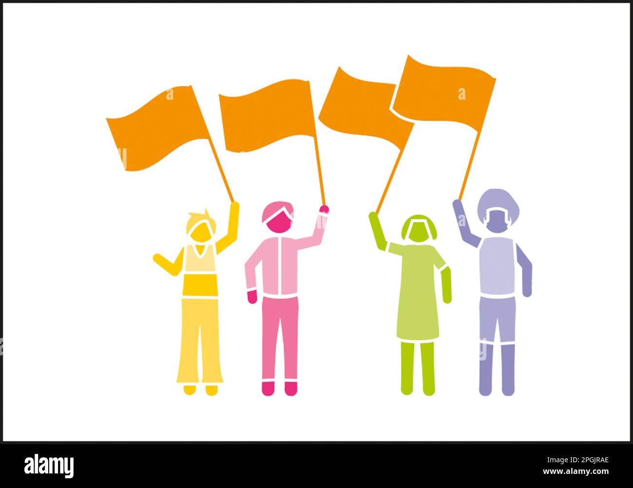 Girls waving flags hi-res stock photography and images - Alamy