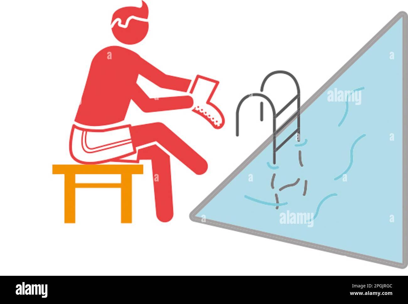 Putting on verucca sock Stock Photo - Alamy