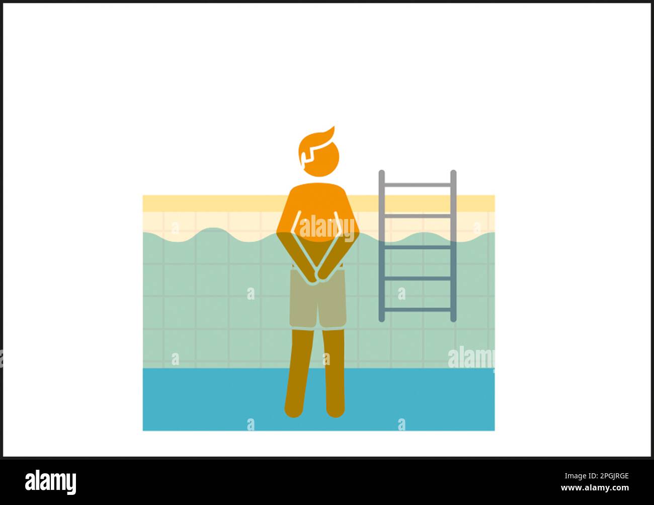 Awkward erection in swimming pool Stock Photo - Alamy