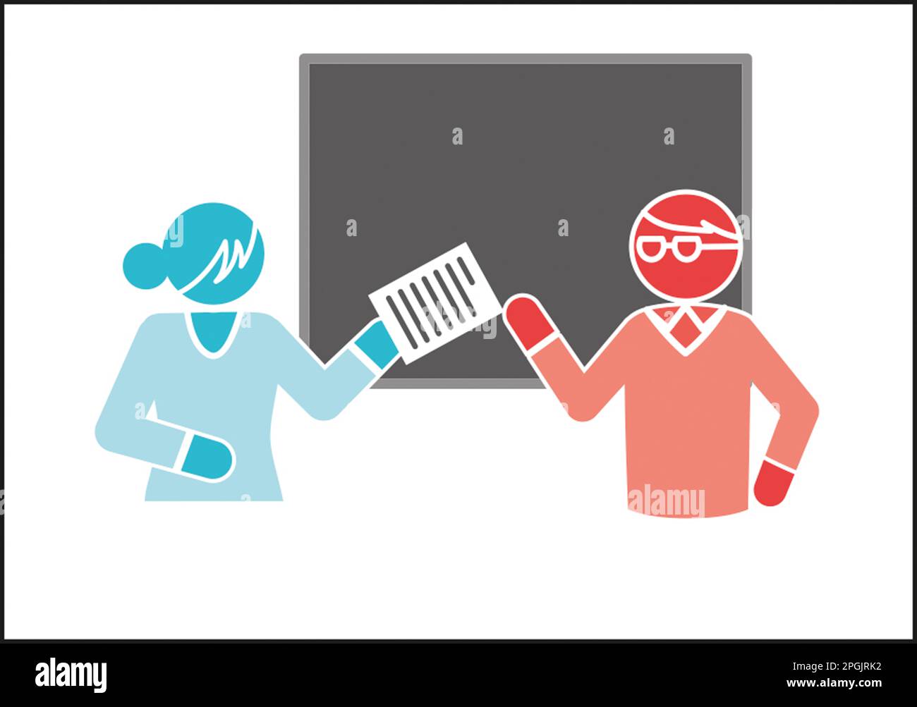 Student handing paper to teacher Stock Photo - Alamy