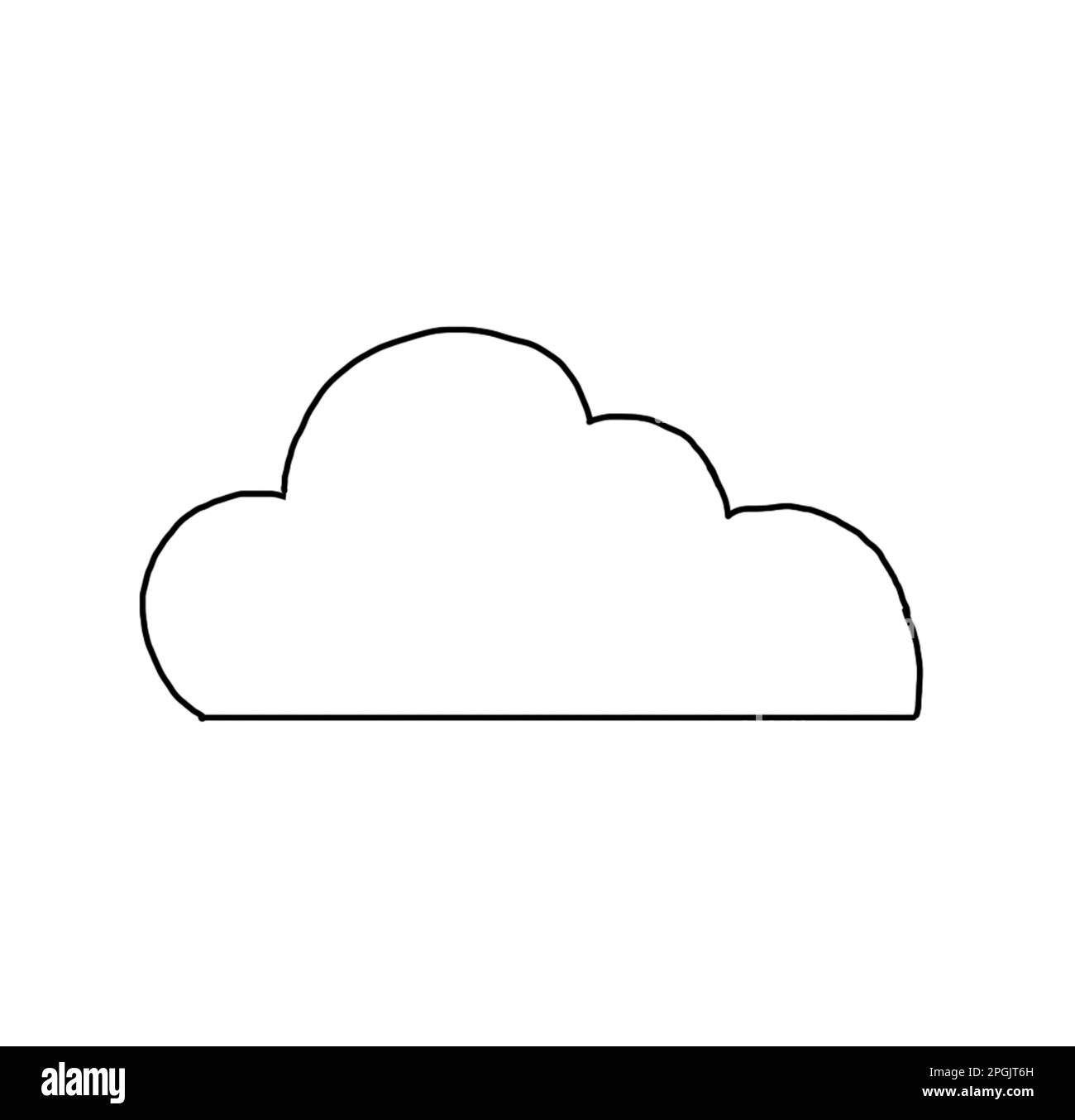Cloud illustration black white hi-res stock photography and images - Alamy