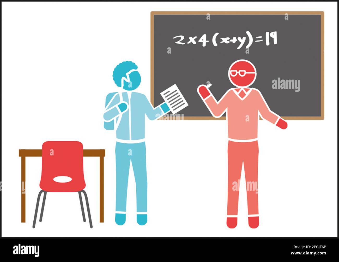 Student handing paper to teacher Stock Photo - Alamy