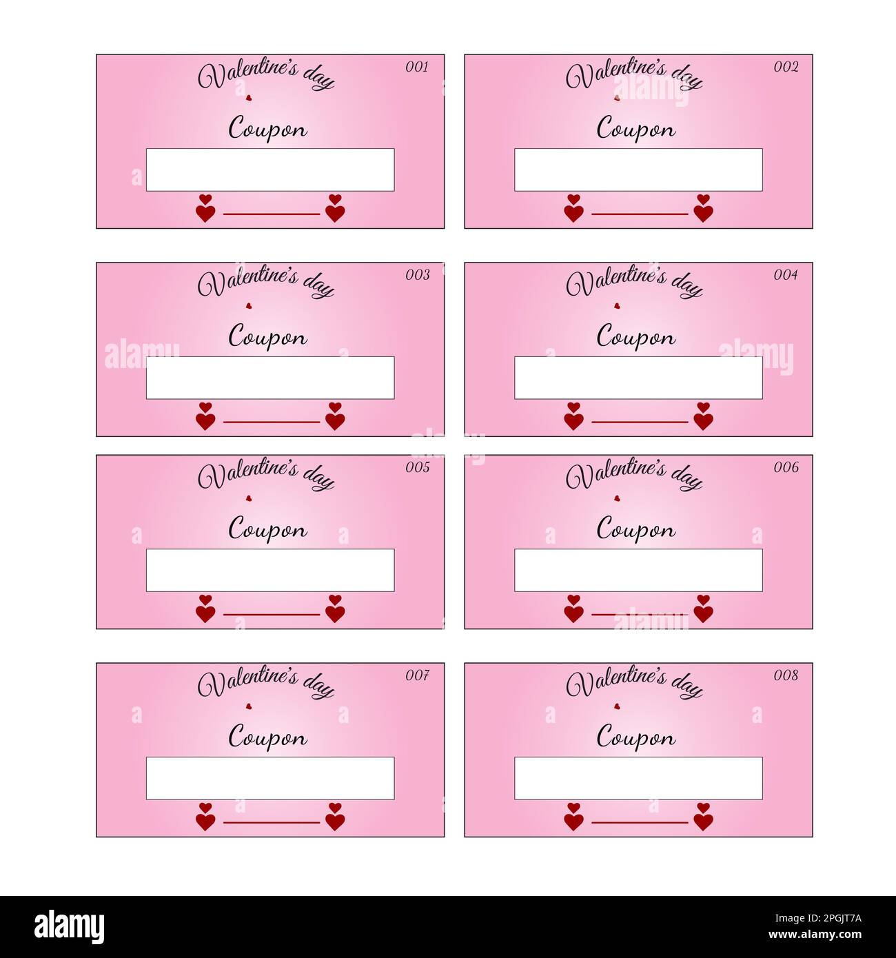 A stack of Valentine's Day-themed coupons decorated with an array of ...