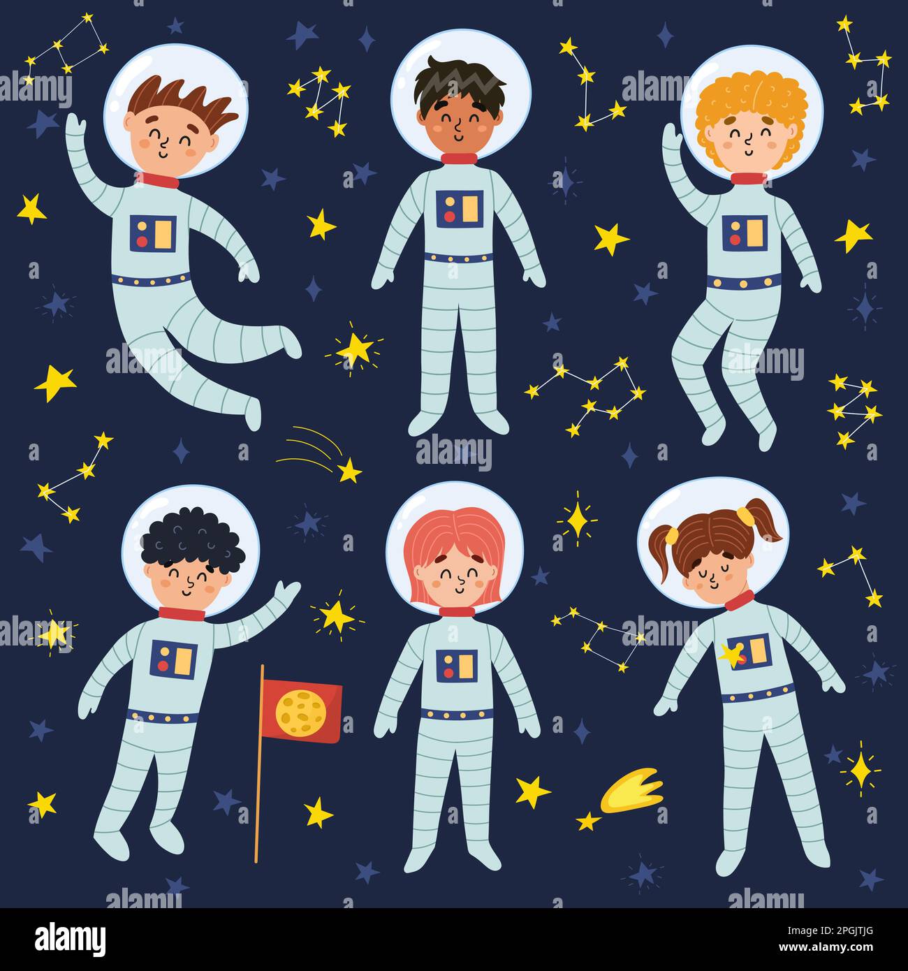 Astronauts in spacecraft Stock Vector Images - Alamy