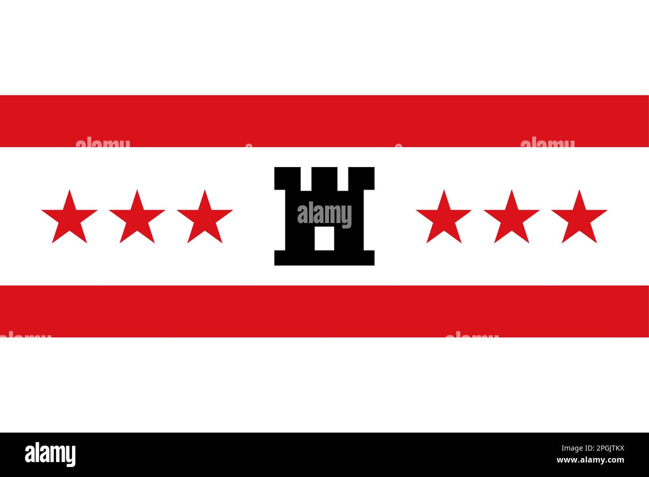 Flag of Drenthe province (Kingdom of the Netherlands, Holland) red six ...