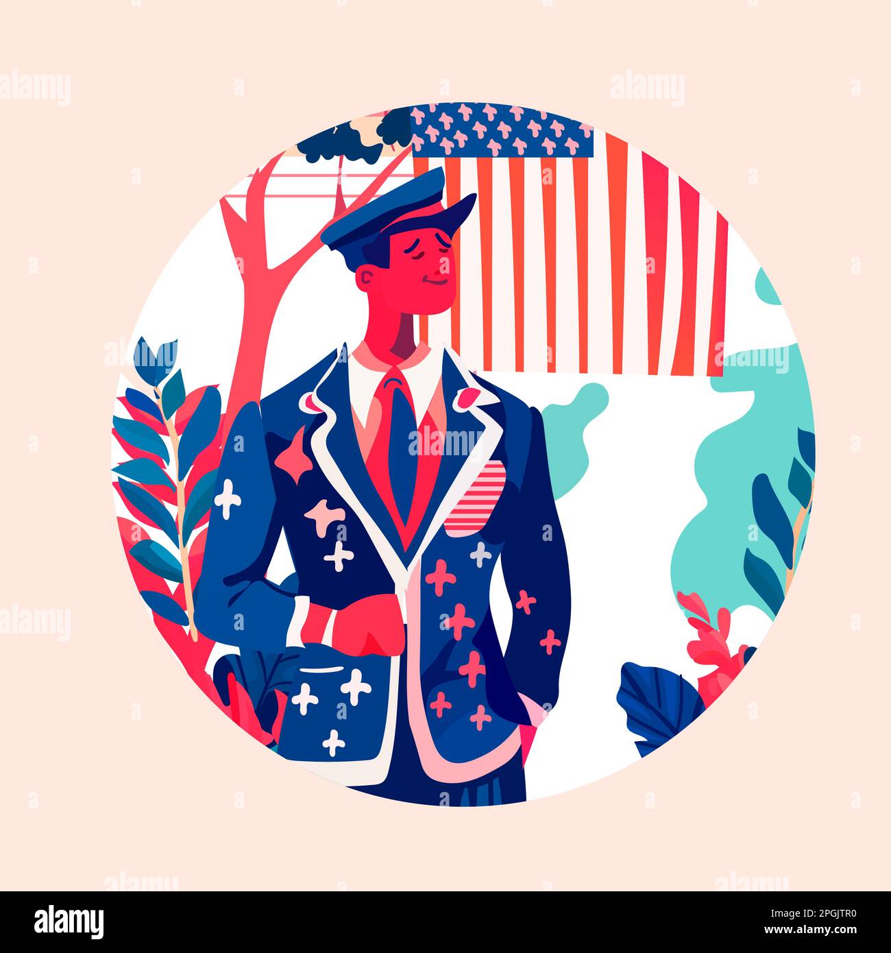 man wearing cloth similar USA flag guy in american clothes celebrating ...