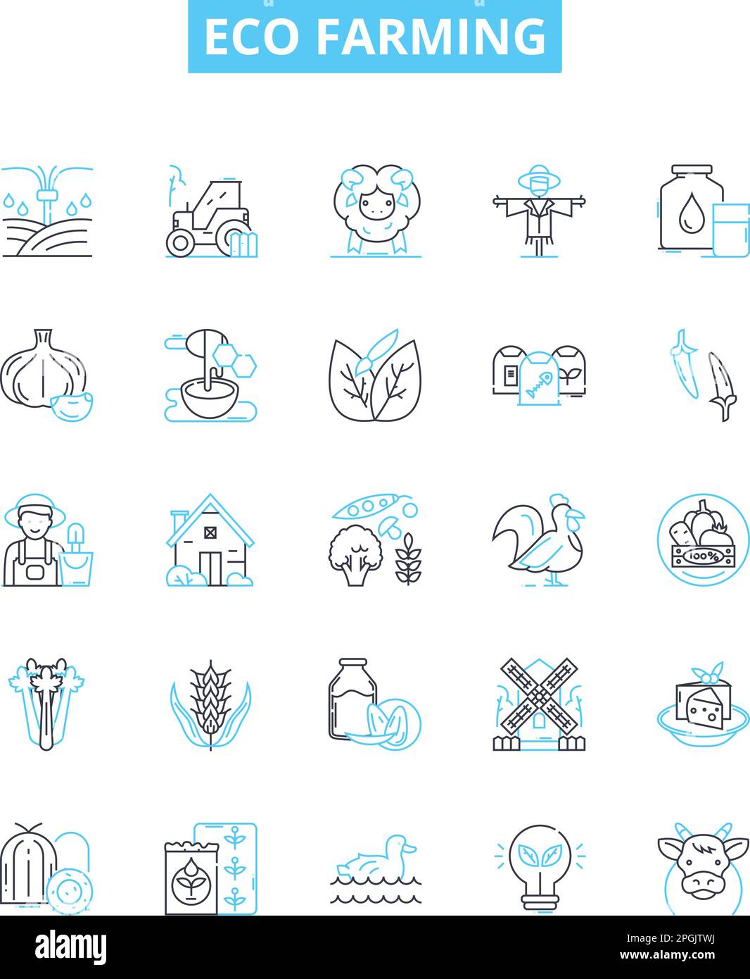 Eco farming vector line icons set. Eco-farming, Sustainable, Organic ...