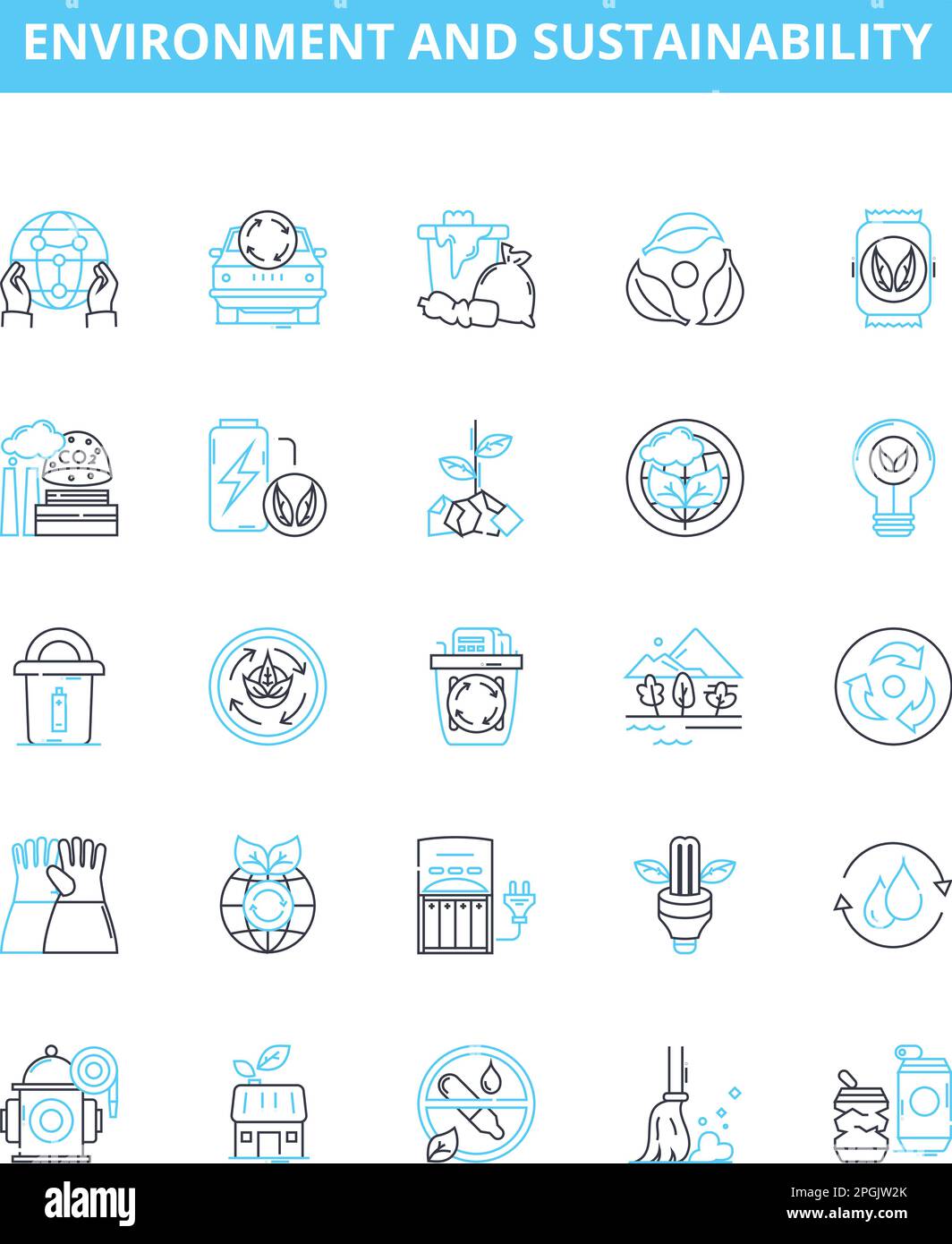Environment And Sustainability Vector Line Icons Set Environment