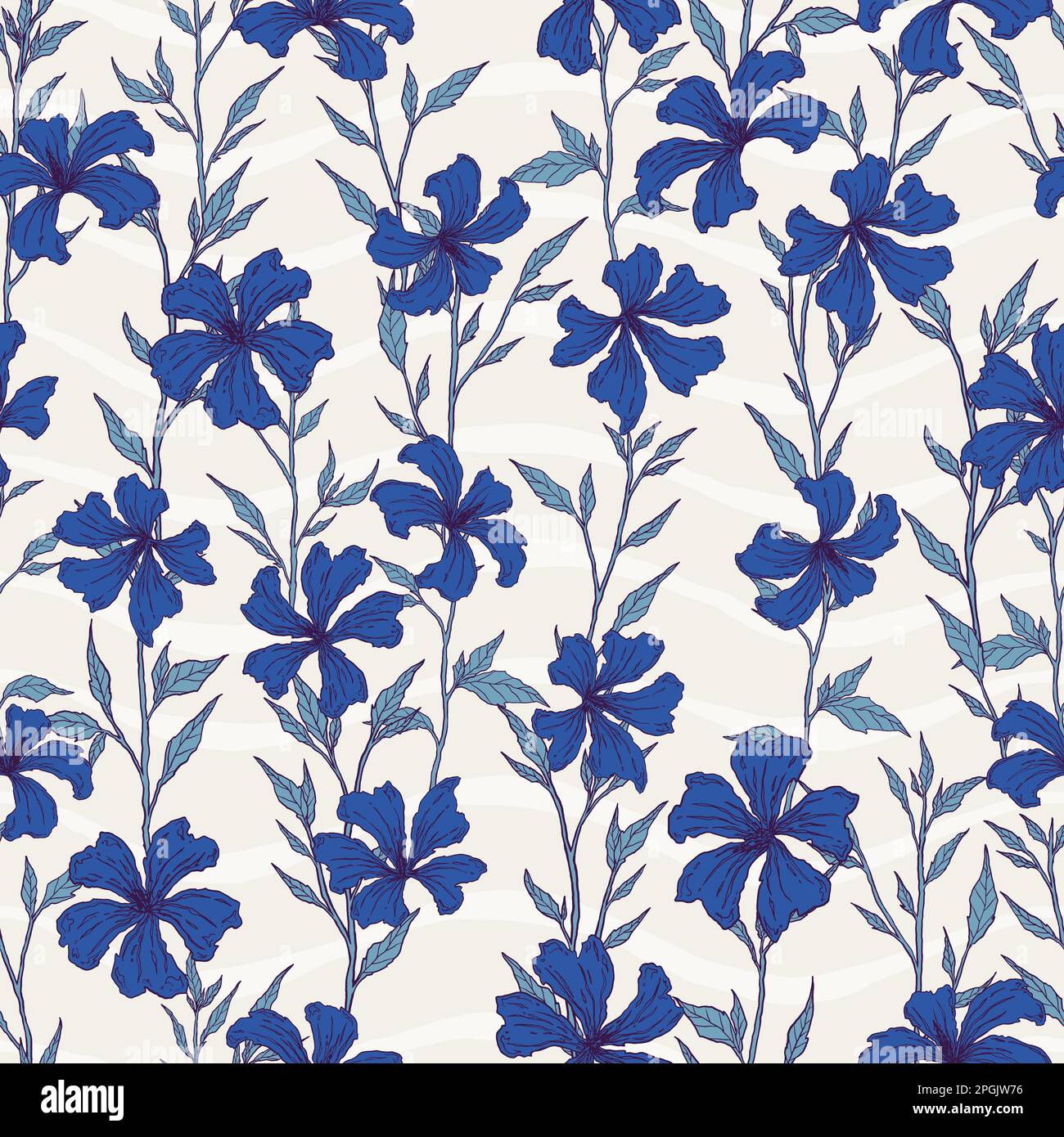 Common Mallow flower floral seamless pattern. Vector illustration ...