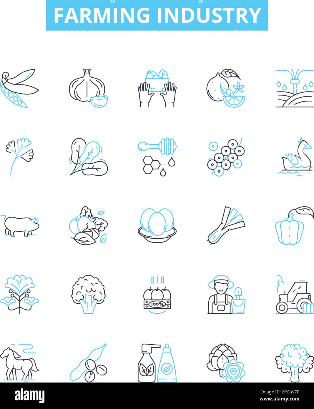 Farming industry vector line icons set. Agriculture, Crops, Livestock ... Farming industry vector line icons set. Agriculture, Crops, Livestock ...