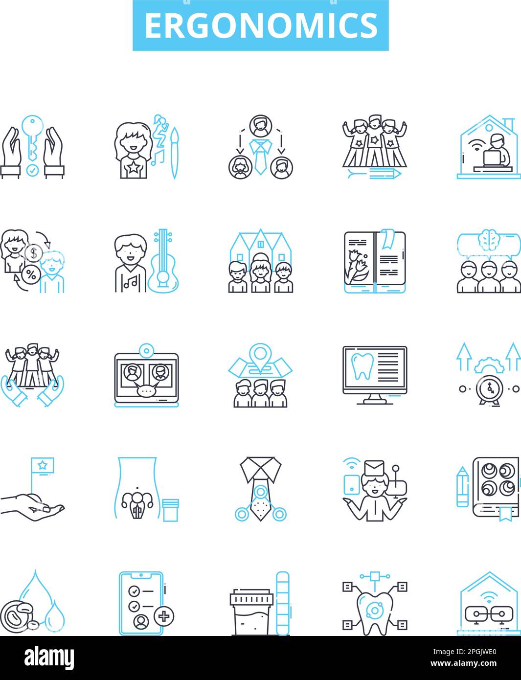Ergonomics vector line icons set. Ergonomics, Design, Human-Centered ...