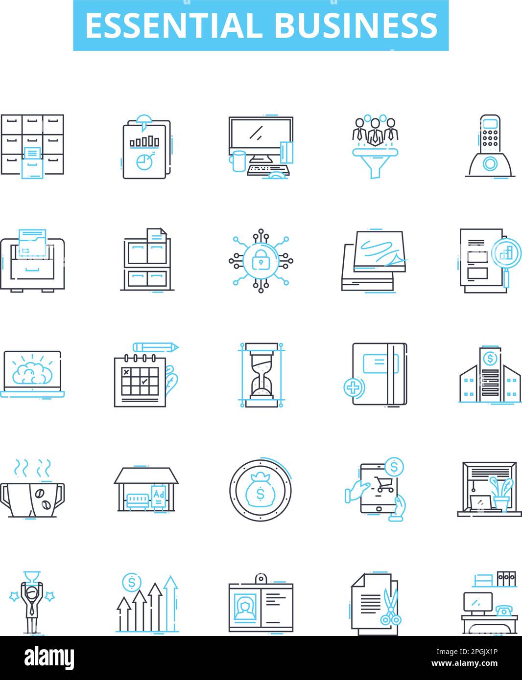 Essential business vector line icons set. Business, Essential, Startup ...