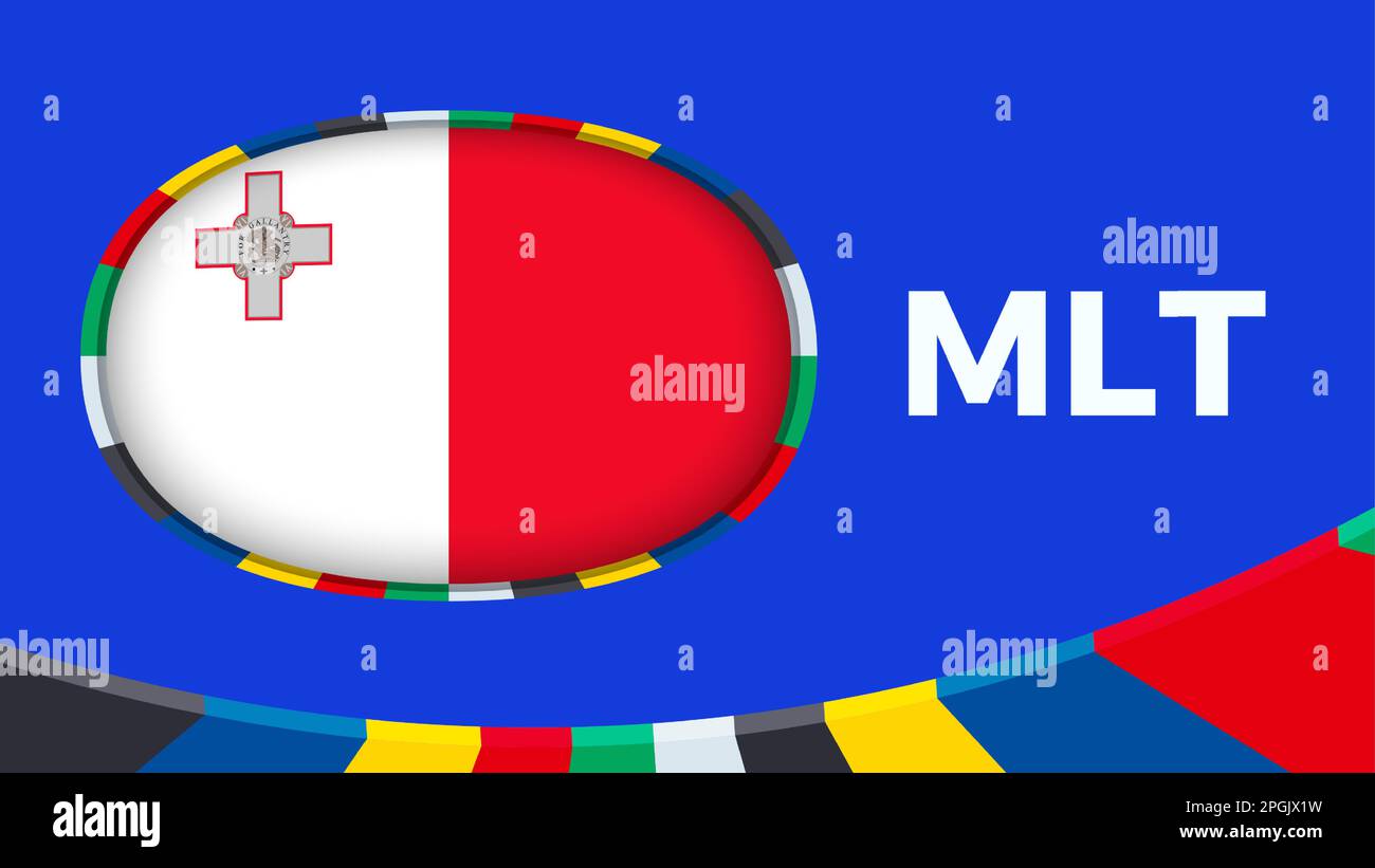 Malta flag stylized for European football tournament qualification ...