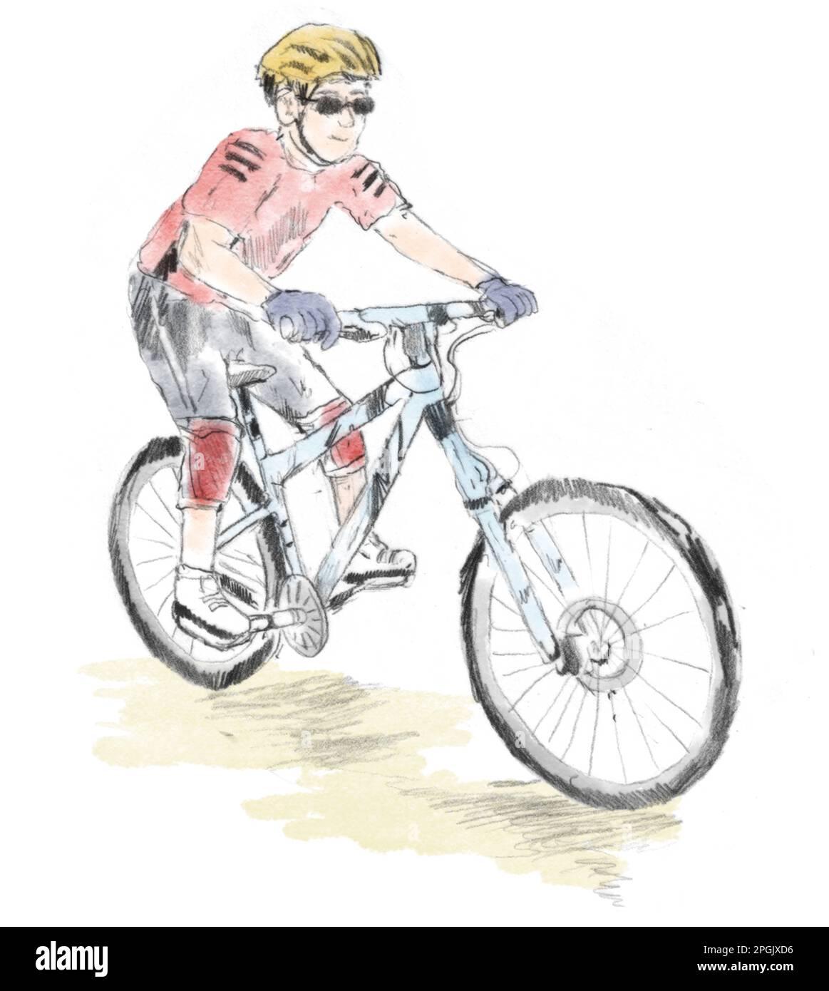 Cyclist illustration Cut Out Stock Images & Pictures - Alamy