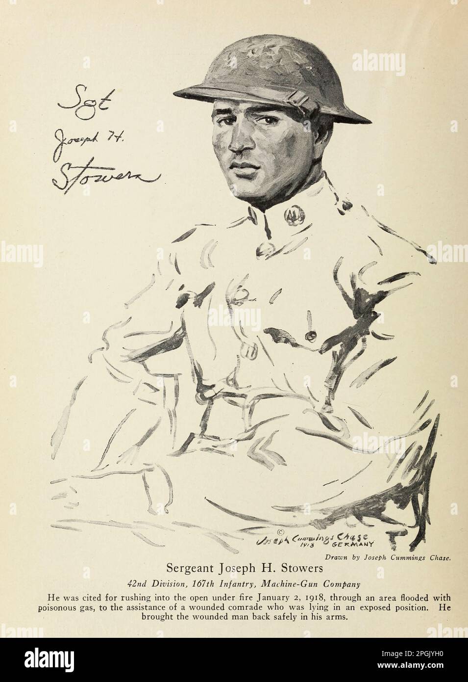 Sergeant Joseph H. Stowers 42nd Division, 167th Infantry, Machine-Gun ...