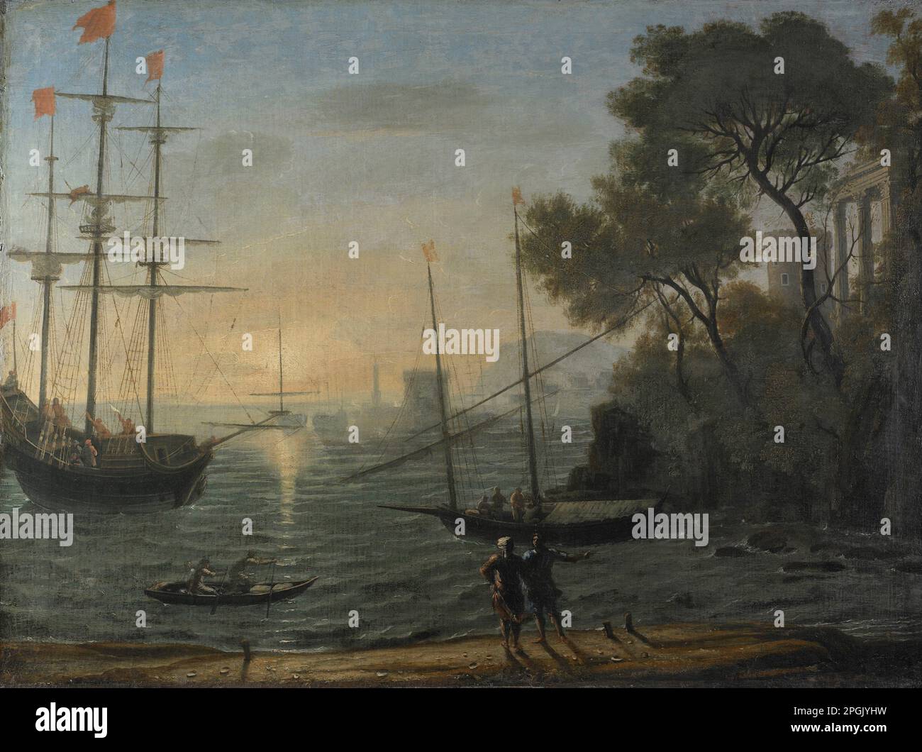 Classical Seaport at Sunset 17th century or 18th century by Claude ...