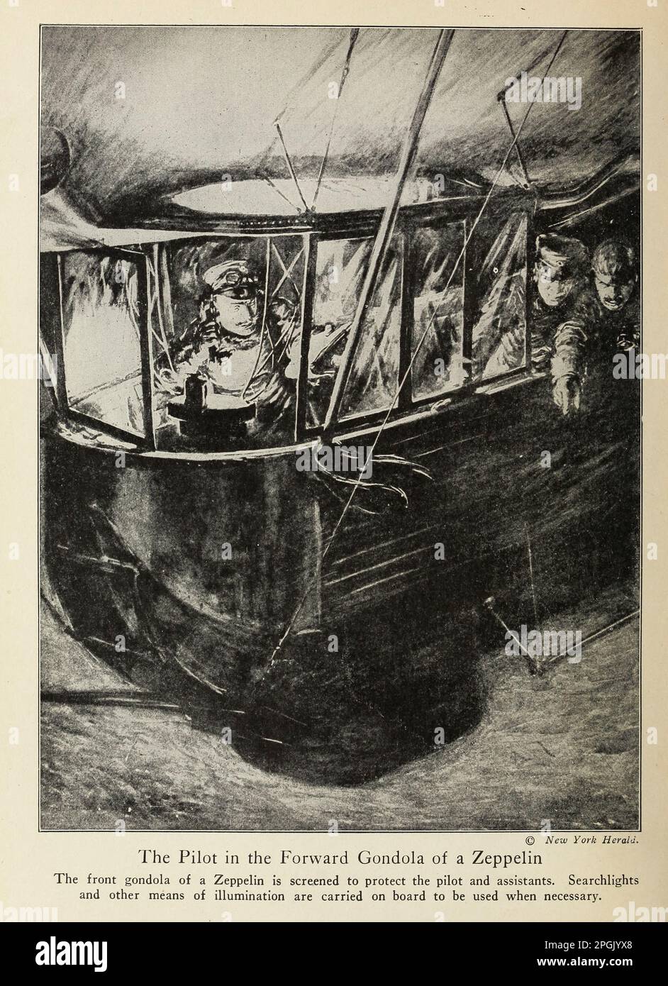 The Pilot in the Forward Gondola of a Zeppelin The front gondola of a ...