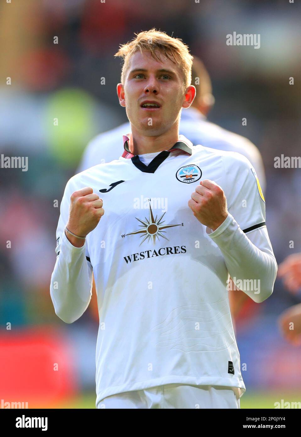 File photo dated 23-10-2022 of Swansea City's Ollie Cooper celebrates ...