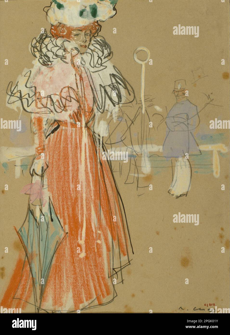 Female Figure in Red circa 1900 by Ramon Casas Stock Photo - Alamy