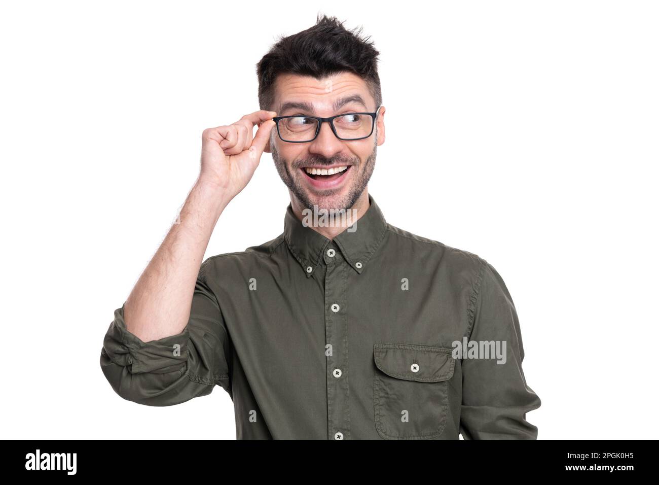 surprised boss man portrait in studio. boss in glasses. adult boss man ...