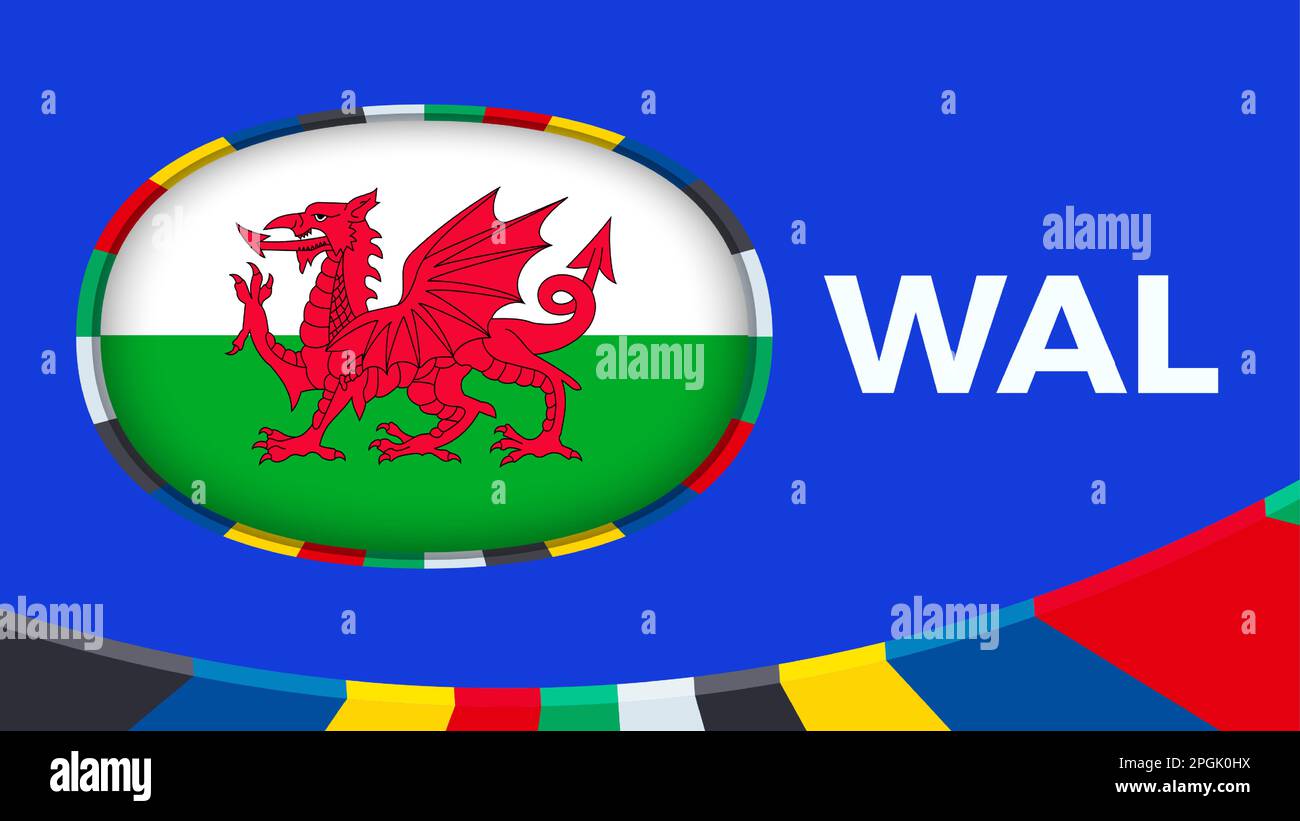 Wales flag stylized for European football tournament qualification ...