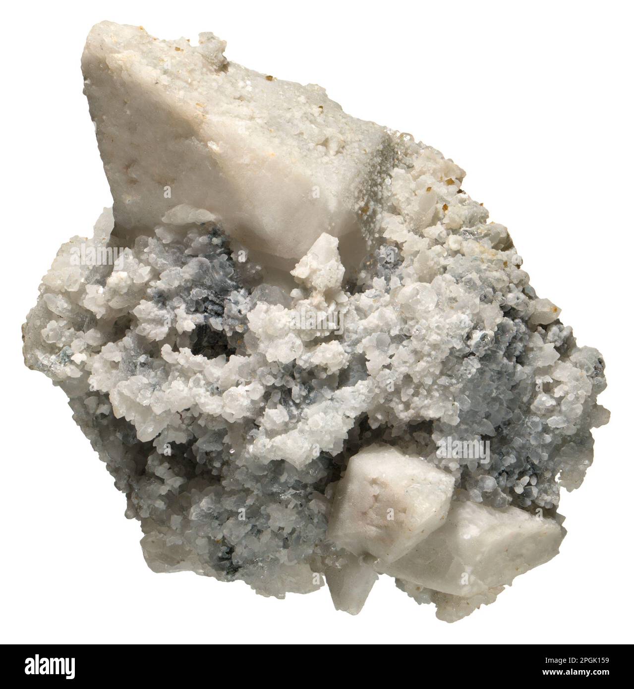 Scalenohedral calcite and quartz crystals (from Bulgaria Stock Photo ...