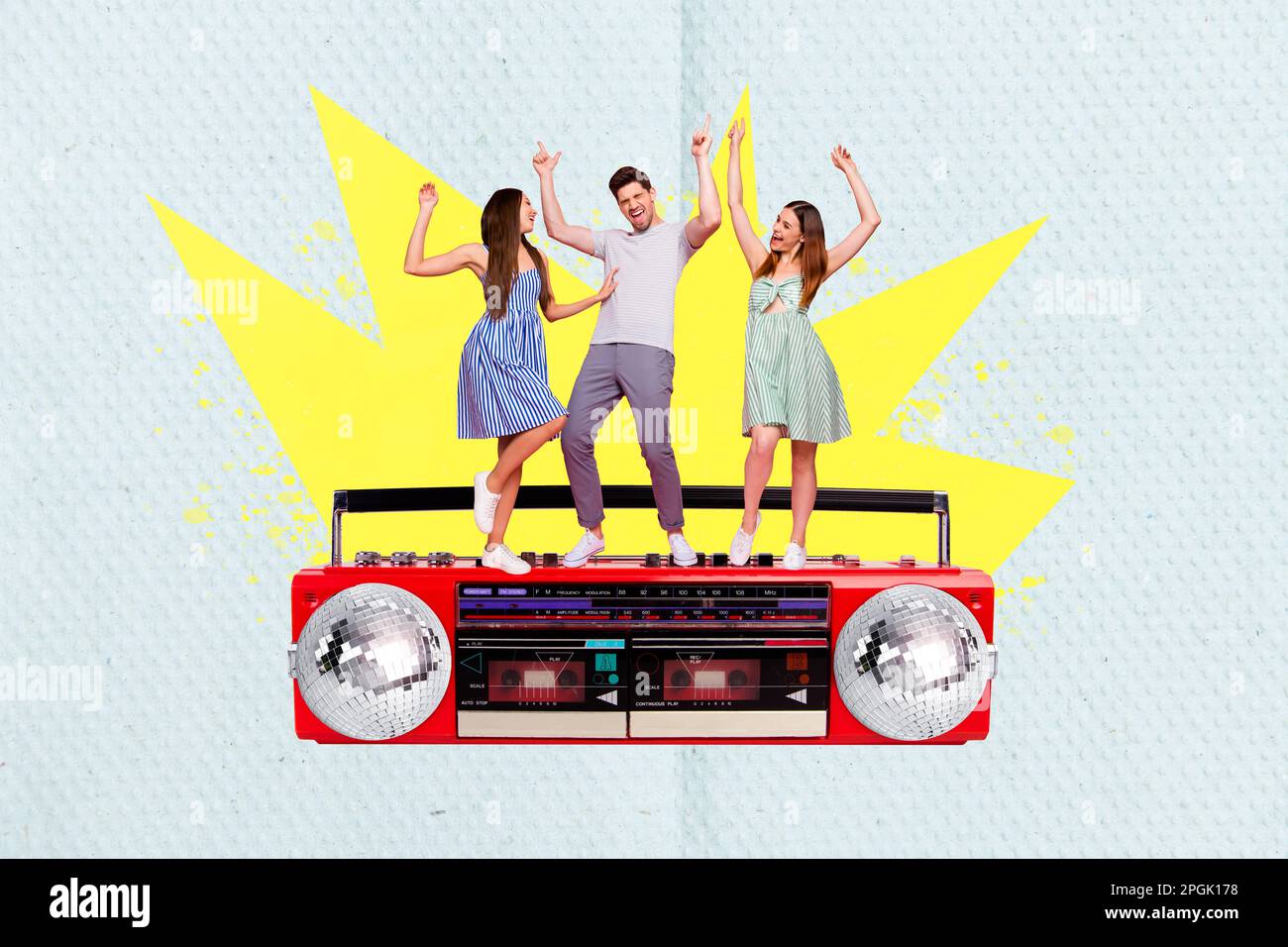 Creative template banner invite party have fun dancers chill disco ball ...