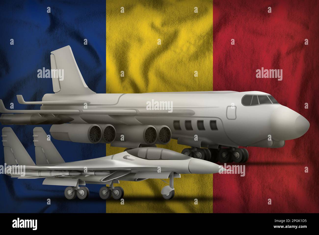 air forces on the Romania flag background. Romania air forces concept ...