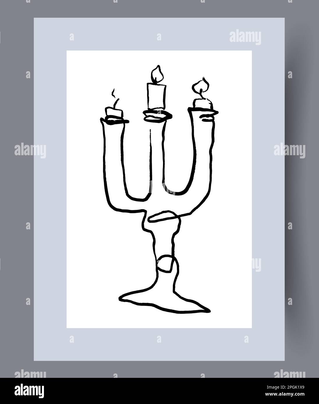 Abstract candlestick aesthetics wall art print Stock Vector Image & Art ...