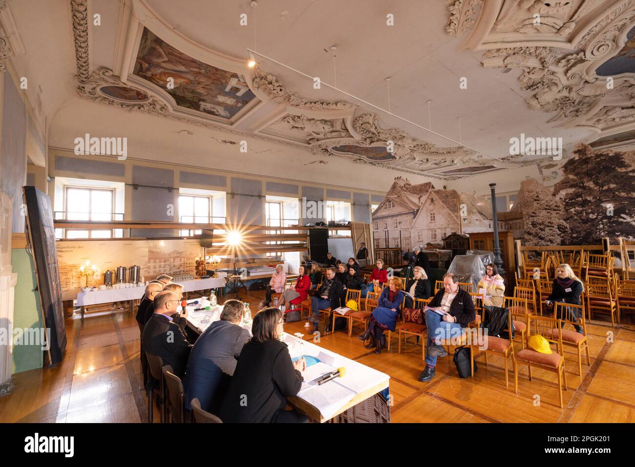 Meiningen, Germany. 23rd Mar, 2023. The Giant Hall of Elisabethenburg ...