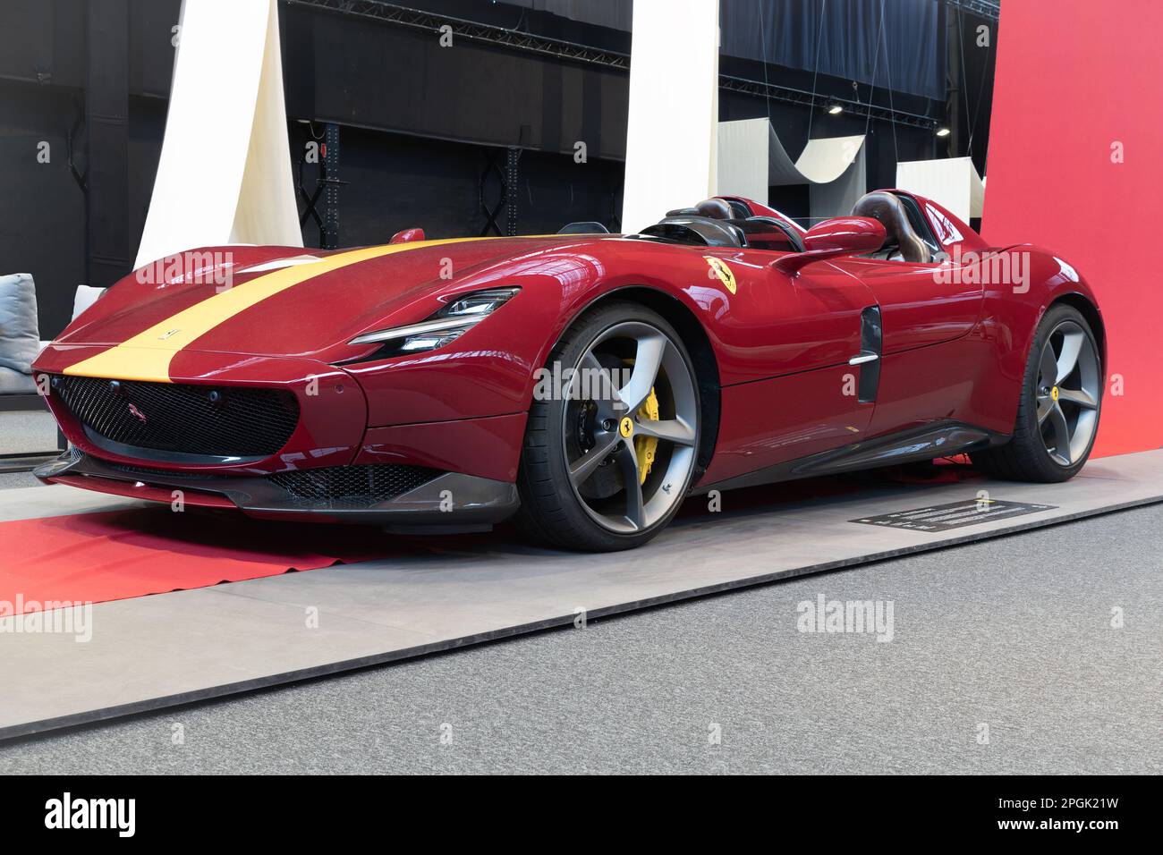 BRUSSELS, BELGIUM-DECEMBER 26, 2022: Ferrari Monza SP2 ("Icona" series ...