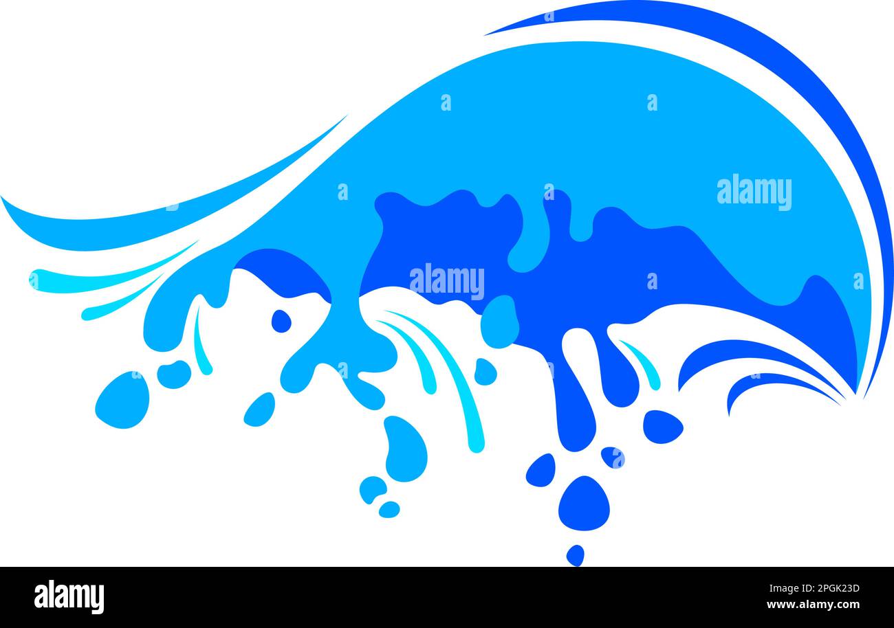 Water wave for logo, aqua splash blue symbol, brand liquid sign for ...