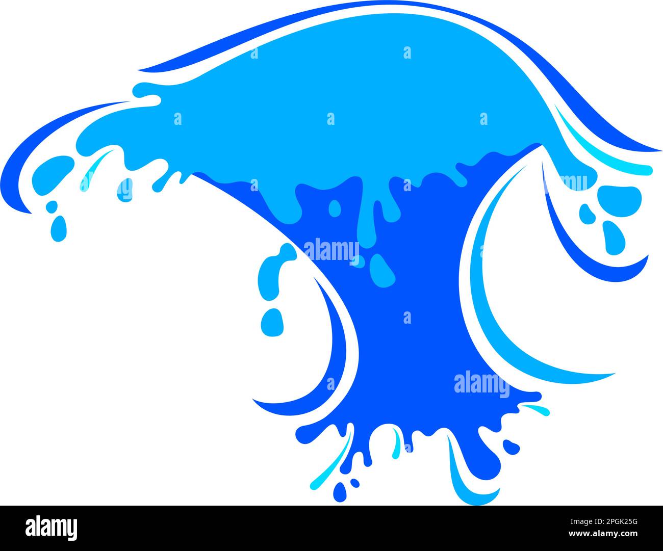 Water wave for logo, aqua splash blue symbol, brand liquid sign for ...