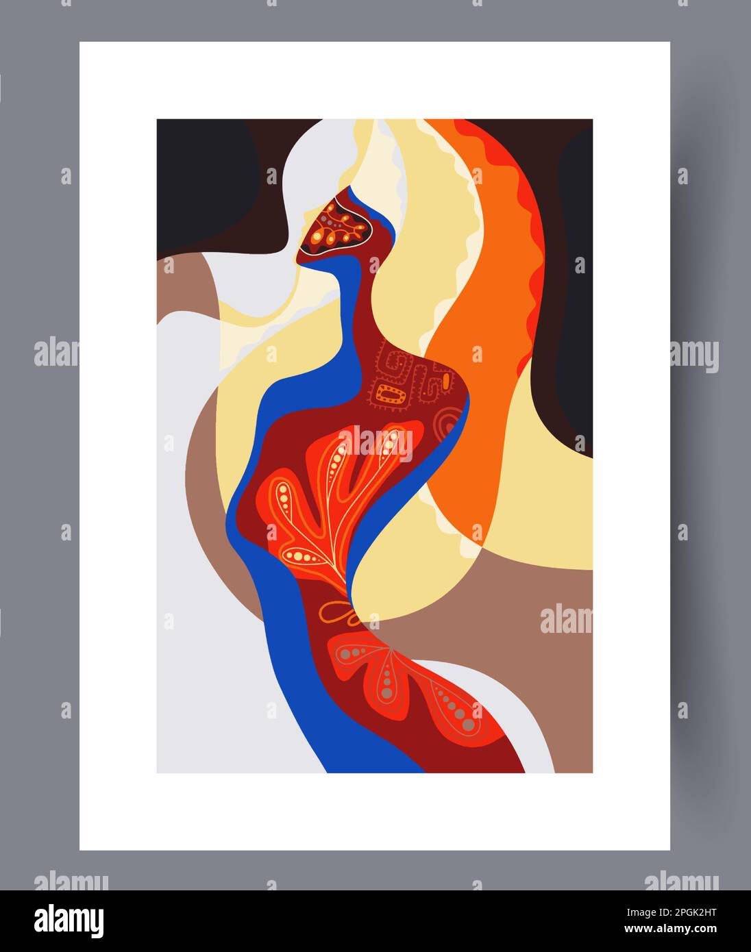 Abstract Woman Interpretation Wall Art Print Stock Vector Image And Art