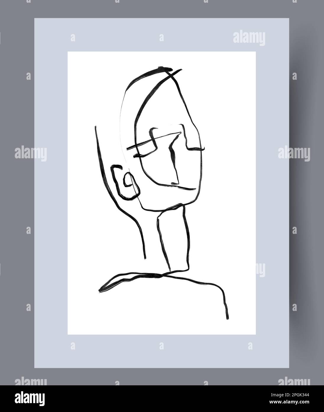 Portrait human minimalism head wall art print Stock Vector Image & Art ...