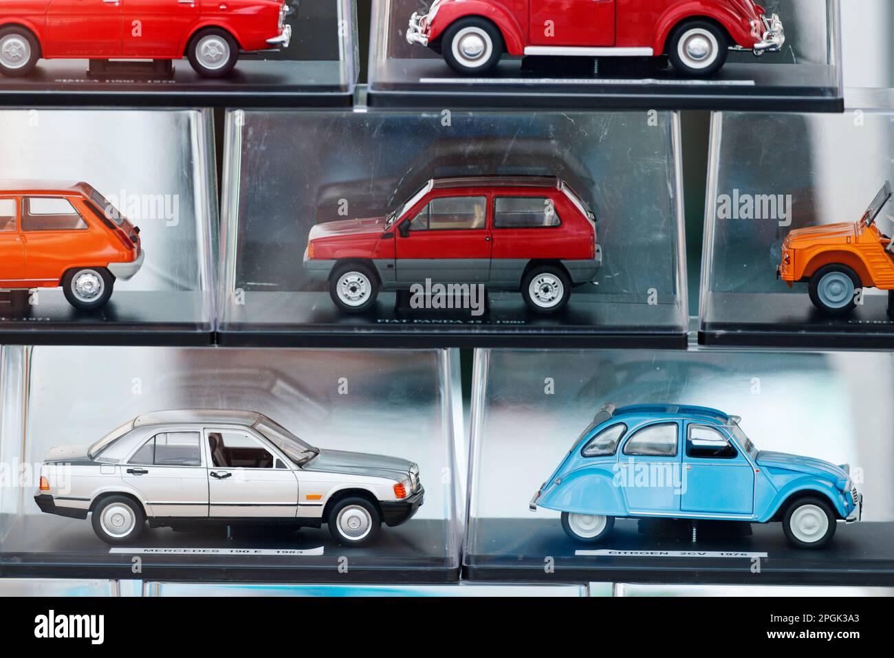 Row of Model Cars Stock Photo - Alamy