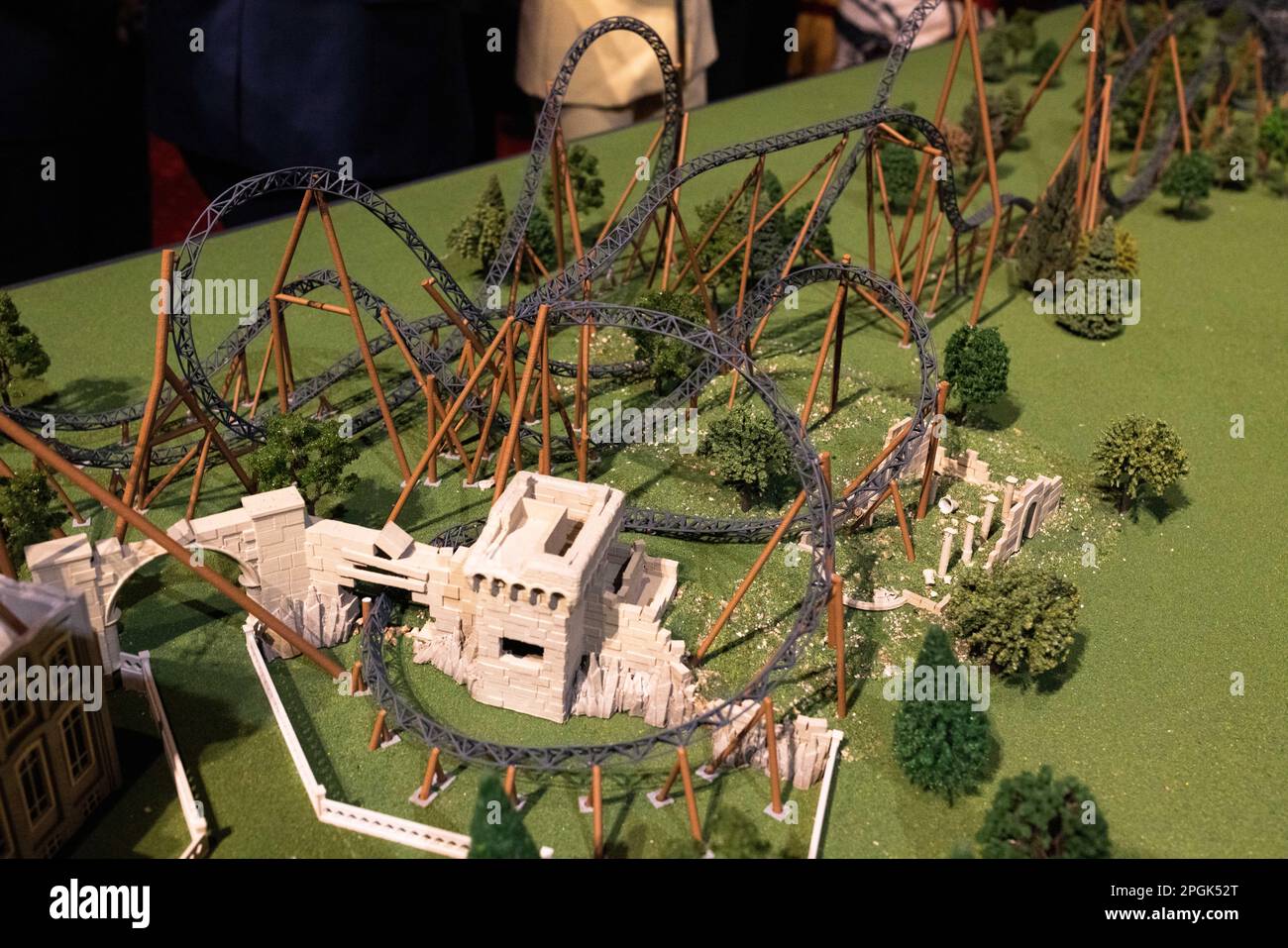 Rust, Germany. 23rd Mar, 2023. A model of the new roller coaster being ...