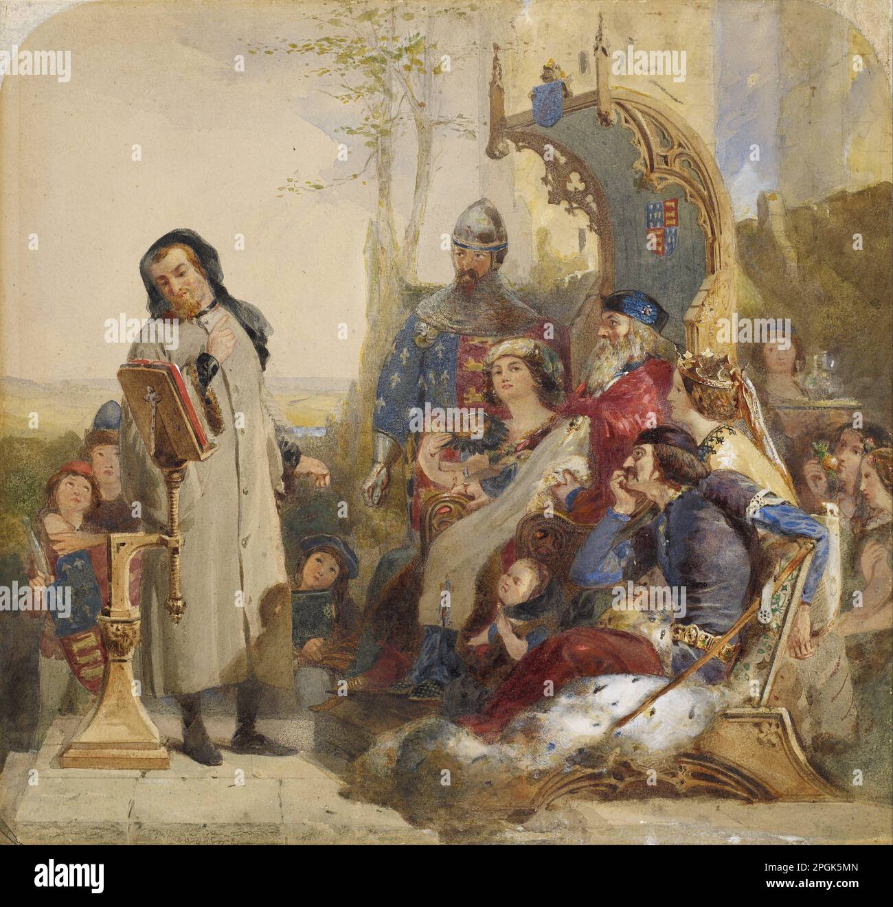 Chaucer at the Court of Edward III - Watercolour Version 1854 by Ford ...