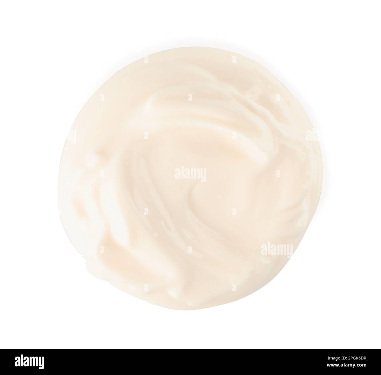 Tasty mayonnaise isolated on white, top view Stock Photo - Alamy