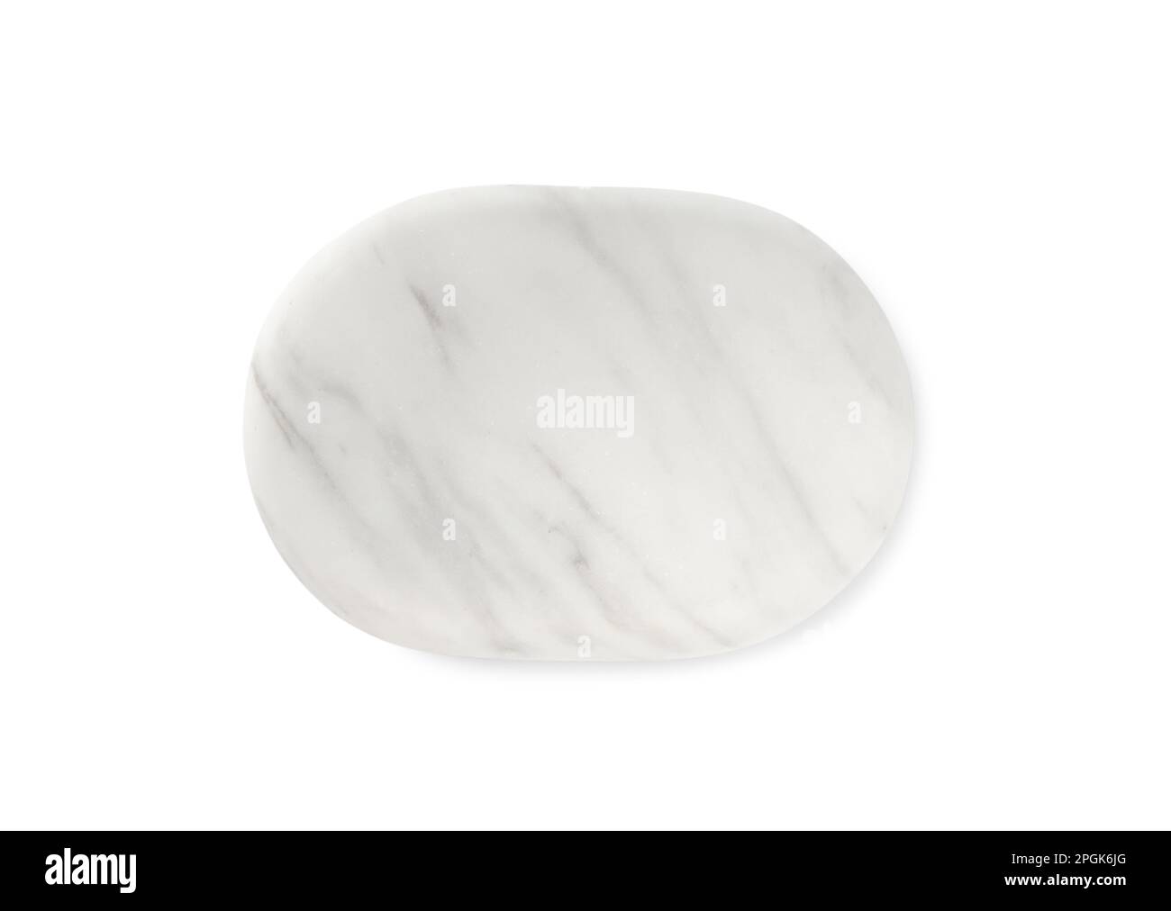 One marble stone isolated on white, top view Stock Photo - Alamy