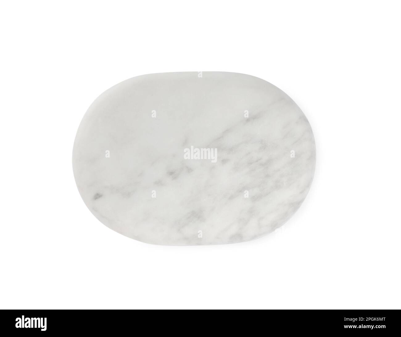 One marble stone isolated on white, top view Stock Photo - Alamy