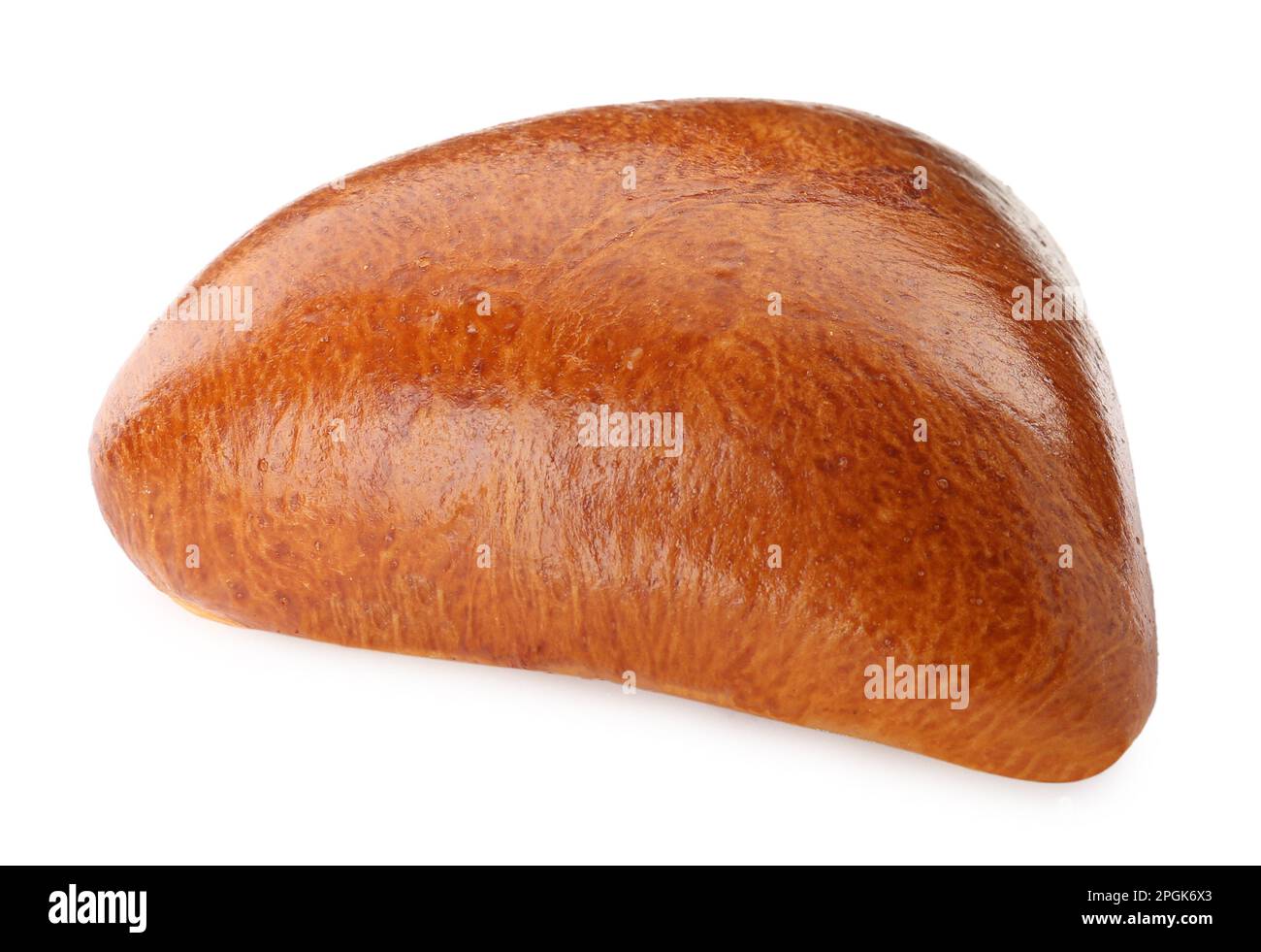 One delicious baked patty on white background Stock Photo - Alamy