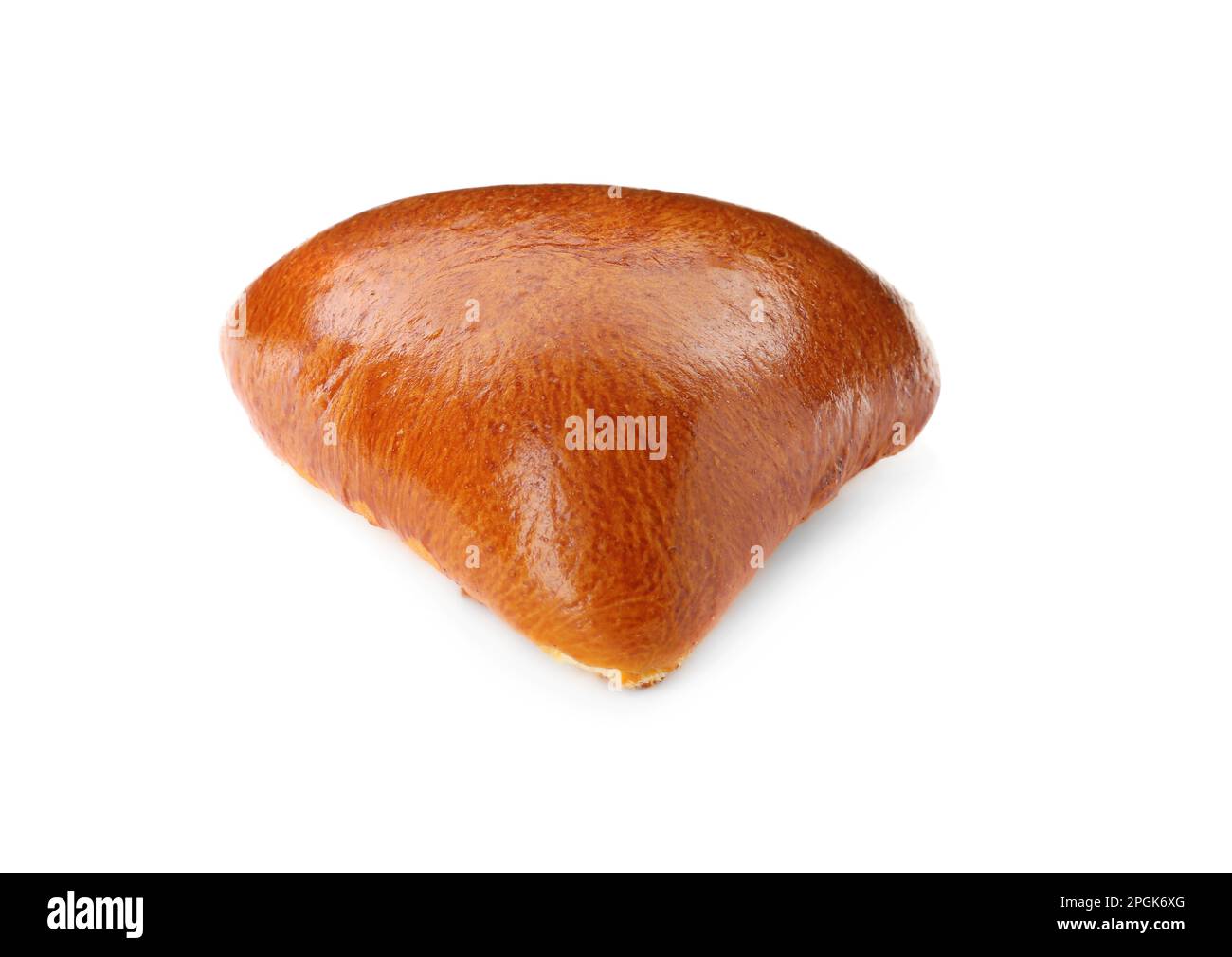 One delicious baked patty on white background Stock Photo - Alamy